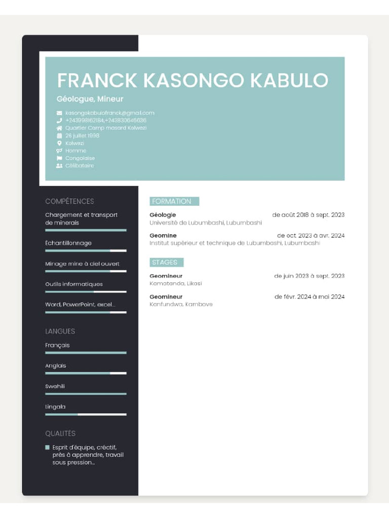 Franck Kasongo Kabulo | PDF