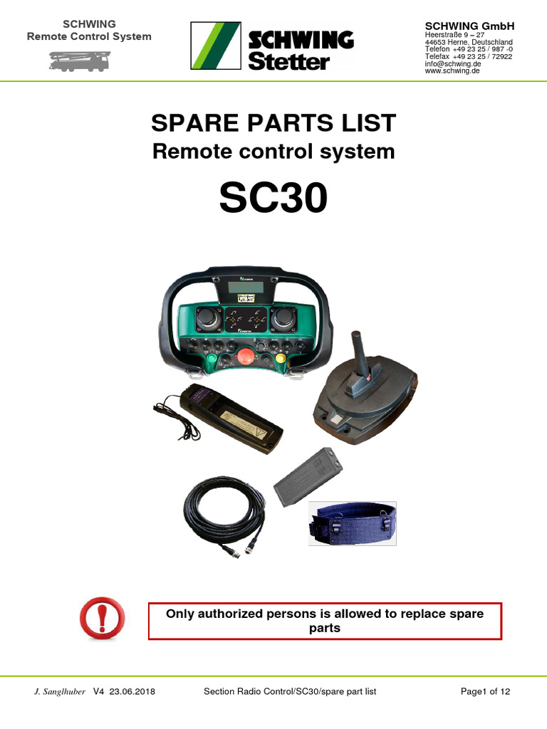 6 SC30 Spare Parts List En | PDF | Electrical Connector | Electronics