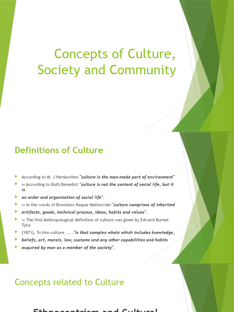 Concepts of Culture, Society and Community | PDF | Anthropology | Family