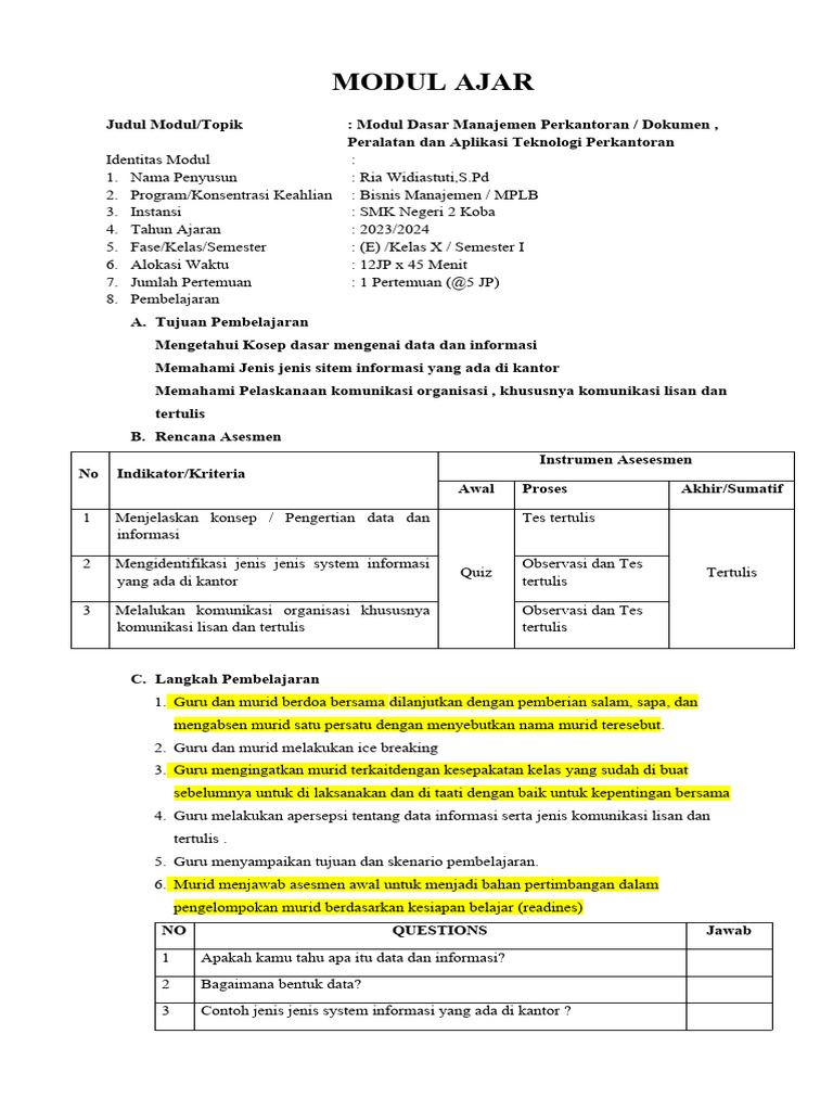 MOdul Ajar Upload PMM | PDF | Karier & Perkembangan