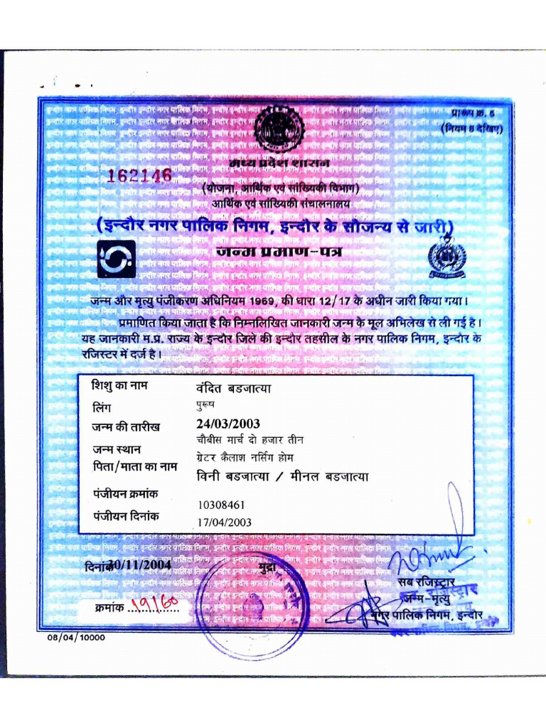 Birth Certificate | PDF