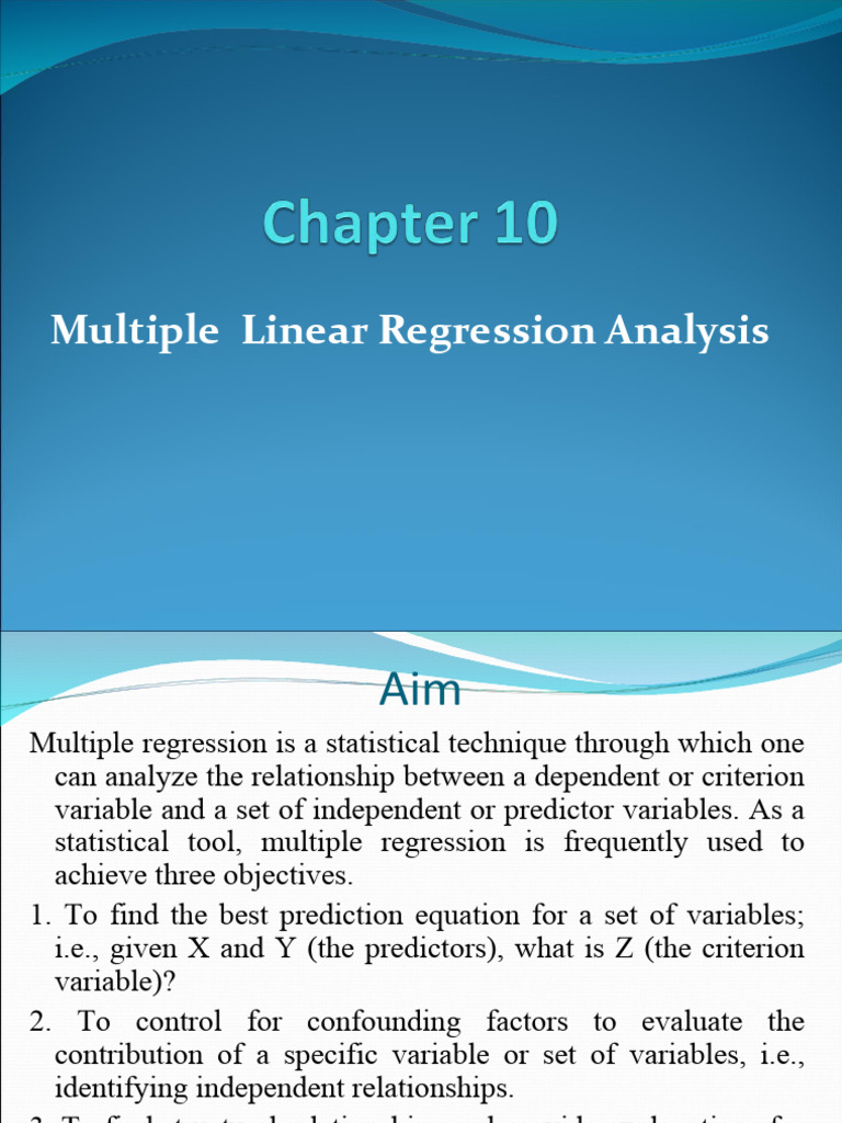 Chapter 10 Multiple Regression | PDF | Linear Regression | Coefficient Of Determination