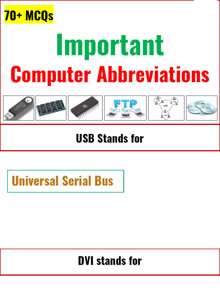 Computer Most Important Abbreviations | PDF | Byte | Random Access Memory