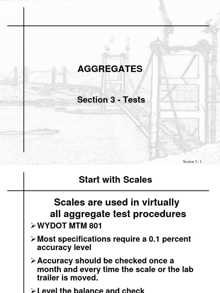 Day 1 Section 3 Aggregate Tests | PDF | Materials