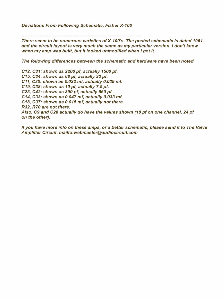 Fisher X100 Int SCH | PDF