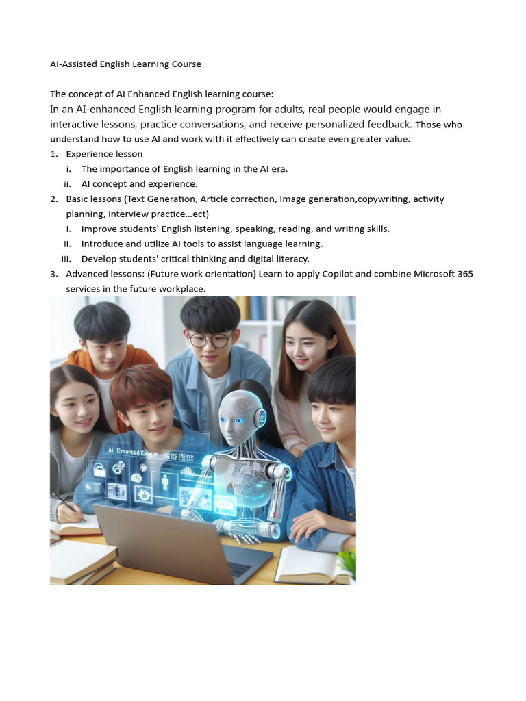 AI enhanced English learning Plan | PDF