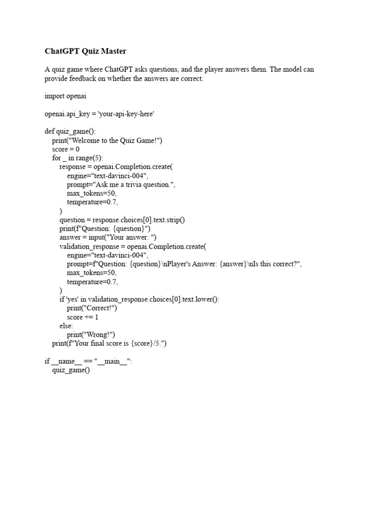 Quiz Master | PDF
