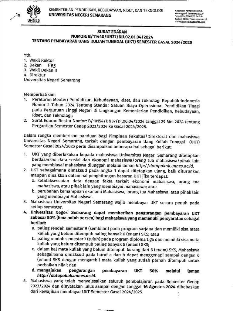 Pembayaran UKT SMT Gasal 2024-2025 | PDF