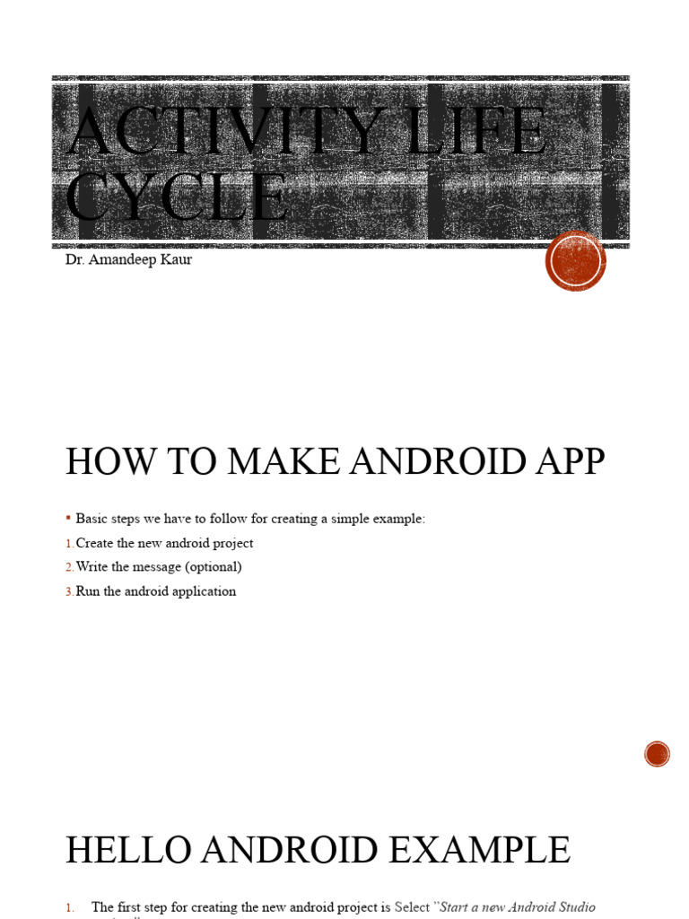 Activity Life Cycle Pdf Computer File Android Operating System