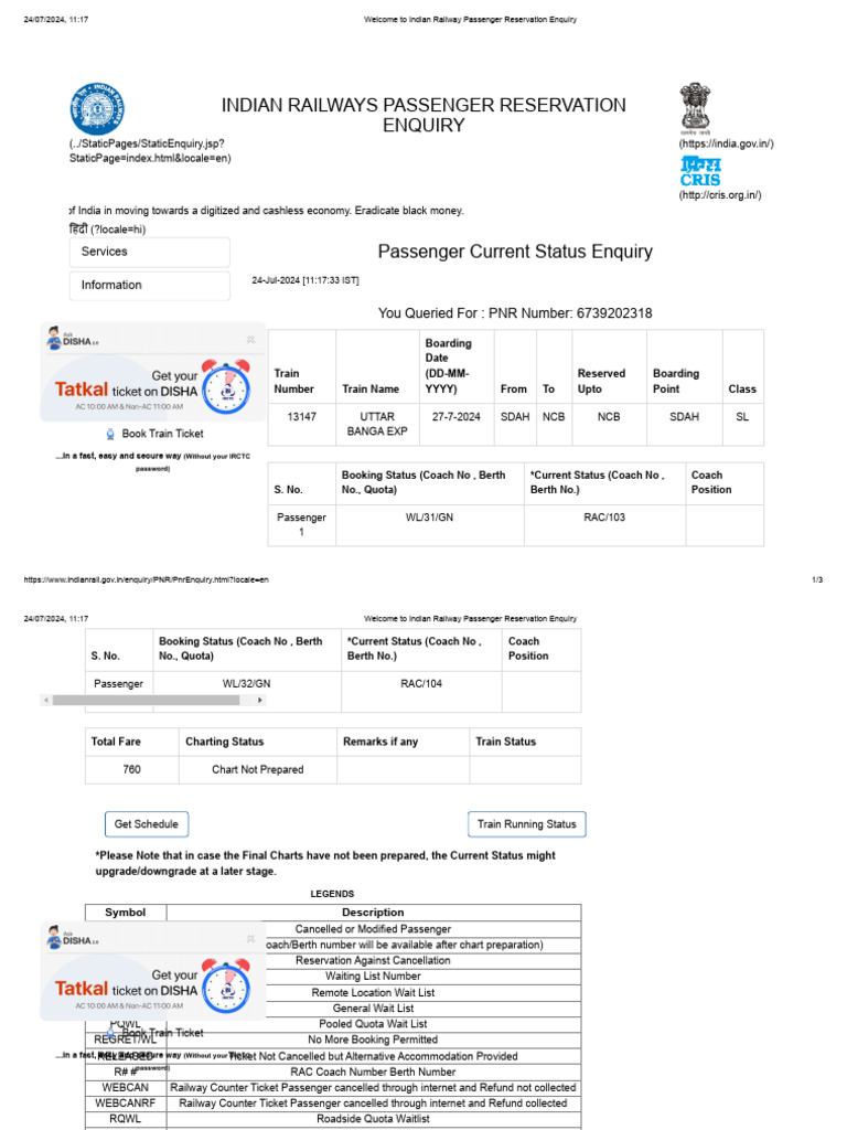 Welcome To Indian Railway Passenger Reservation Enquiry 3 | PDF ...