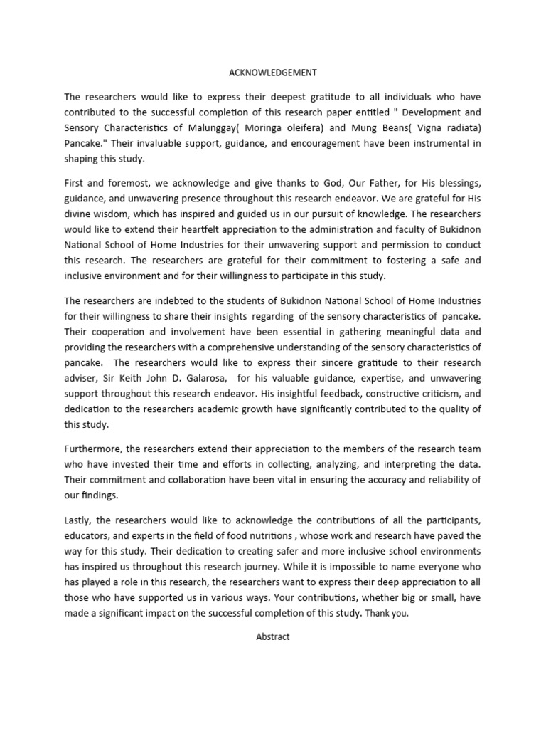 ACKNOWLEDGEMENT and Abstract | PDF | Science