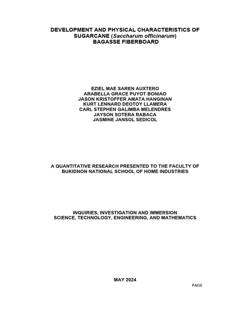 research-draft-3 | PDF | Sugarcane | Composite Material