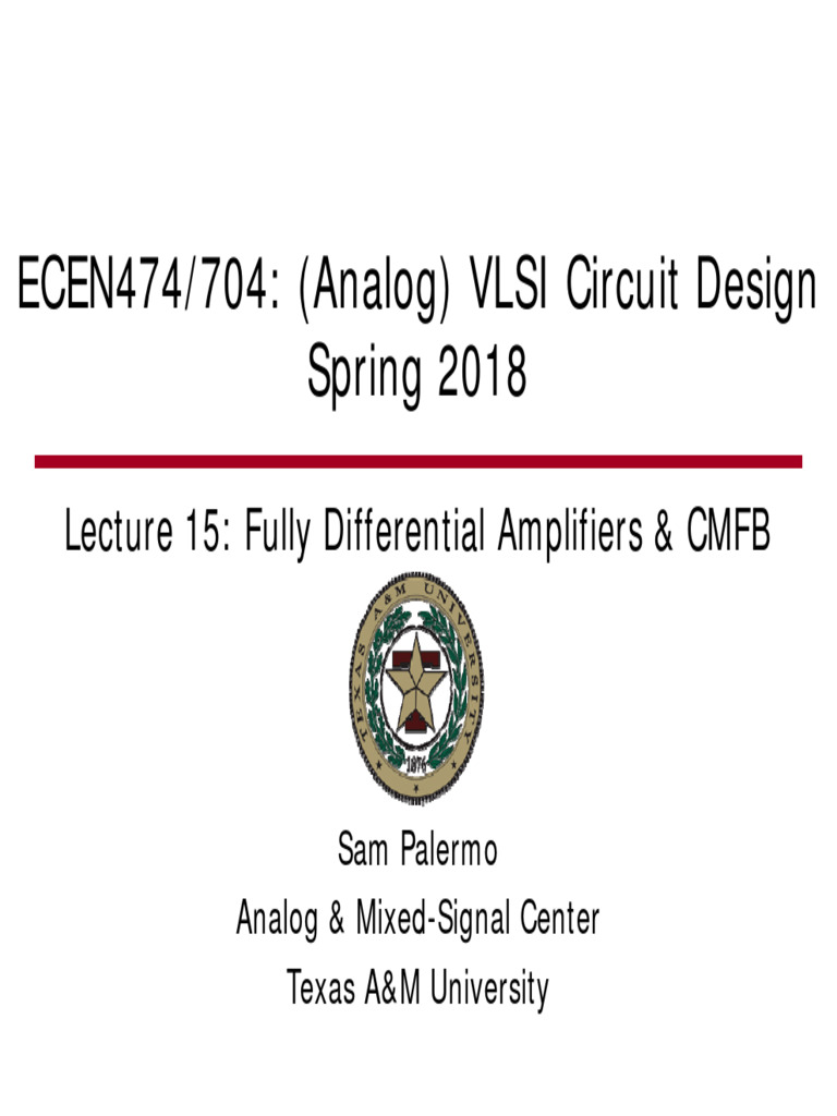 Fully Differential Amplifiers & CMFB | PDF | Amplifier | Detector (Radio)