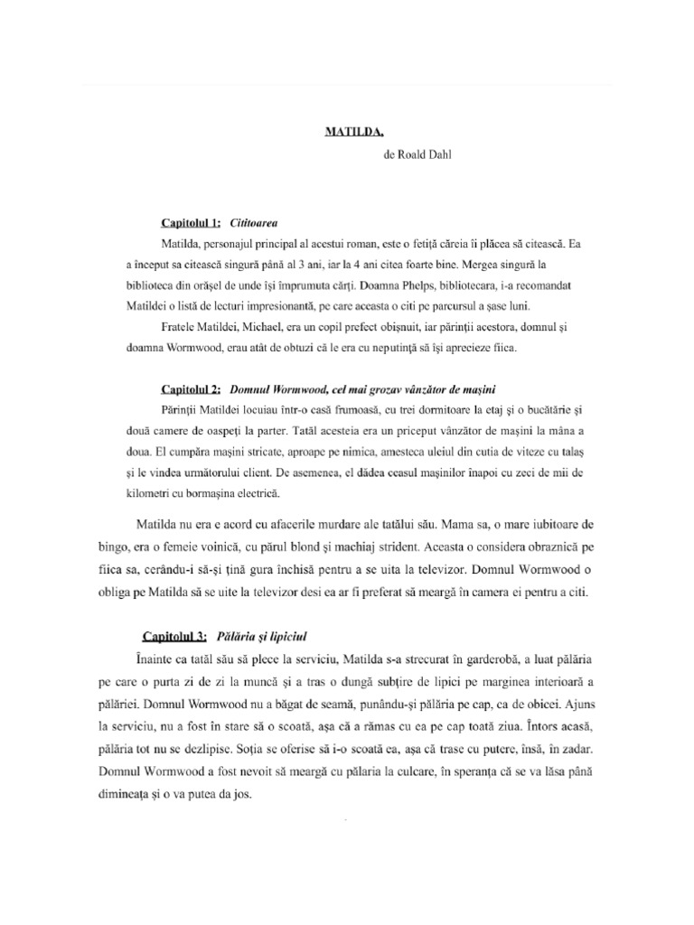 Rezumat Matilda | PDF