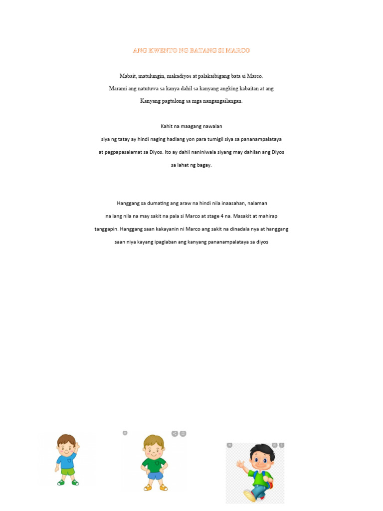 Ang Kwento NG Batang Si Marco | PDF