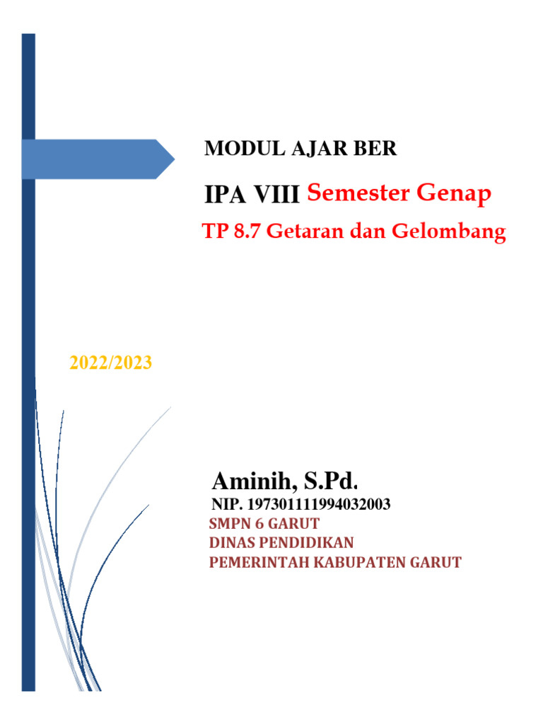 Modul Ajar IPA VIII - 6 - Getaran Dan Gelombang - Aminih | PDF