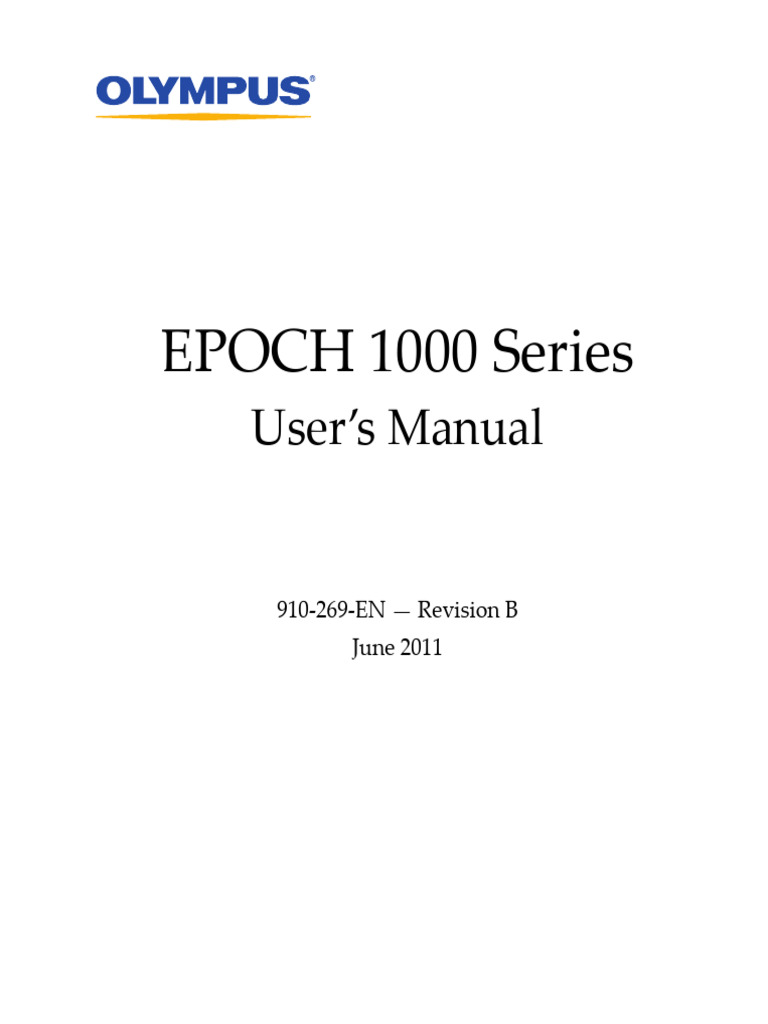 Manual Epoch 1000 2011 | PDF | Menu (Computing) | Calibration