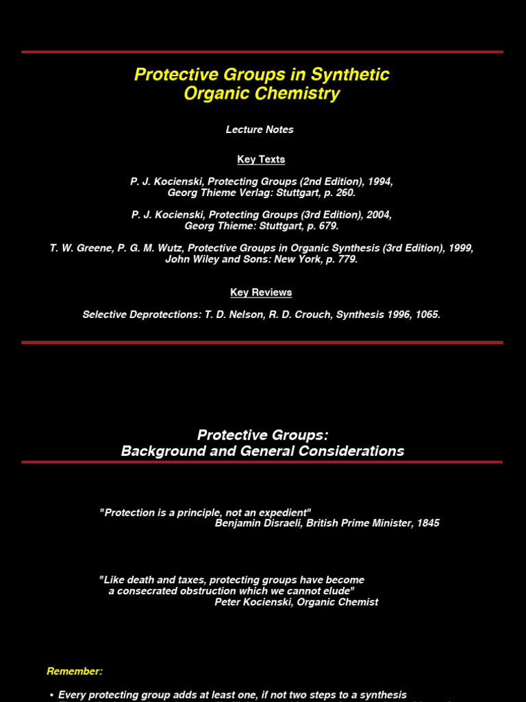 Protecting Groups | PDF | Chlorine | Organic Chemistry