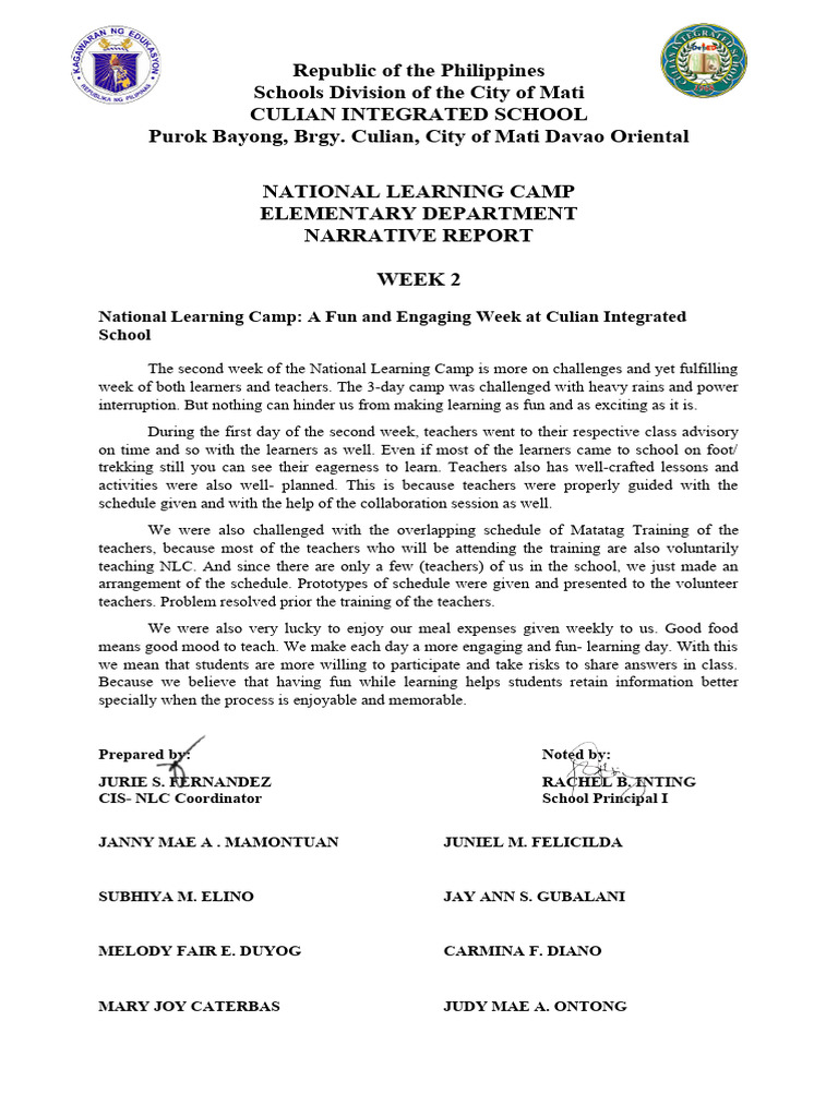 Cis NLC Narrative Week2 | PDF | Education Theory | Teaching