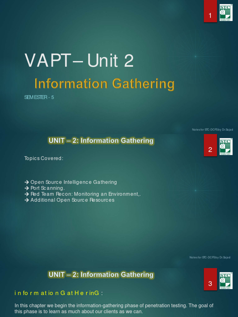VAPT - Unit2 | PDF | Port (Computer Networking) | Domain Name System VAPT - Unit2 | PDF | Port (Computer Networking) | Domain Name System