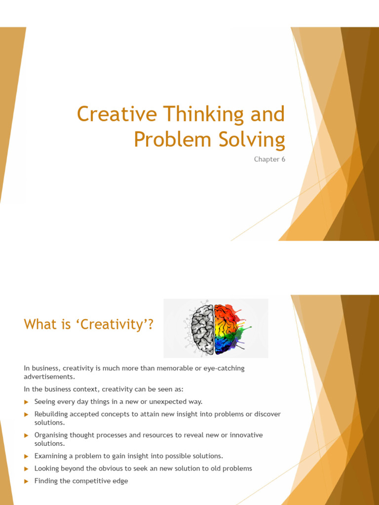 Creative Thinking and Problem Solving | PDF | Creativity | Goal