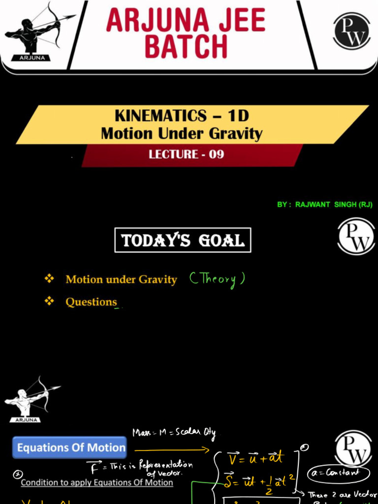 Motion in A Straight Line Notes 9 | PDF