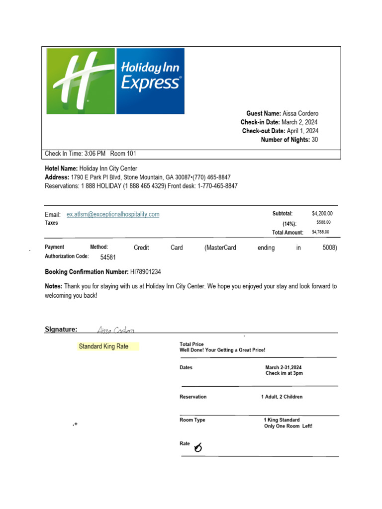 Reciept For Exstended Stay | PDF | Money | Economies