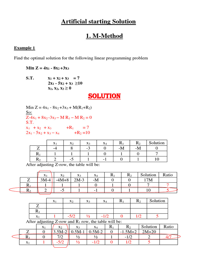 Artificial Starting Solution | PDF | Mathematical Optimization | Algorithms