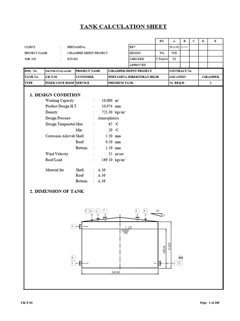 Tank & Vessel Calculation-1 | PDF | Applied And Interdisciplinary ...