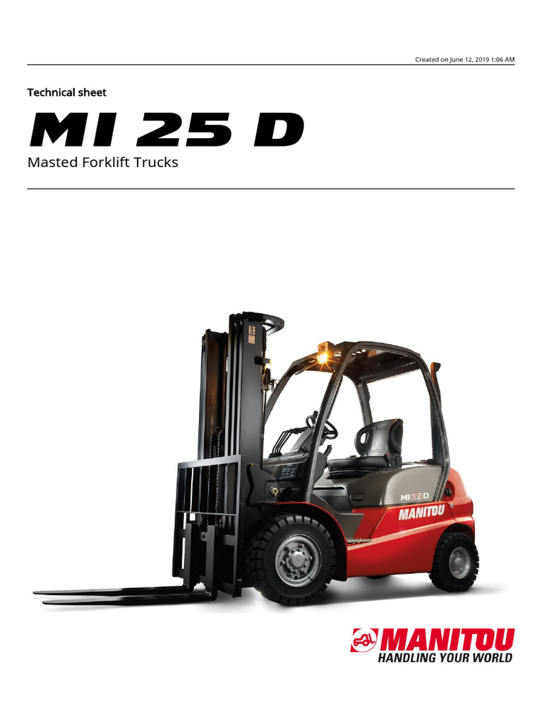 Manitou MI 25 D | PDF | Axle | Vehicles