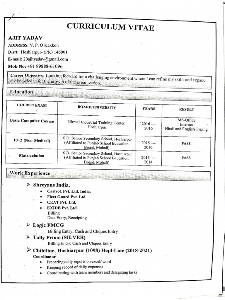 Ajit Yadav Resume | PDF