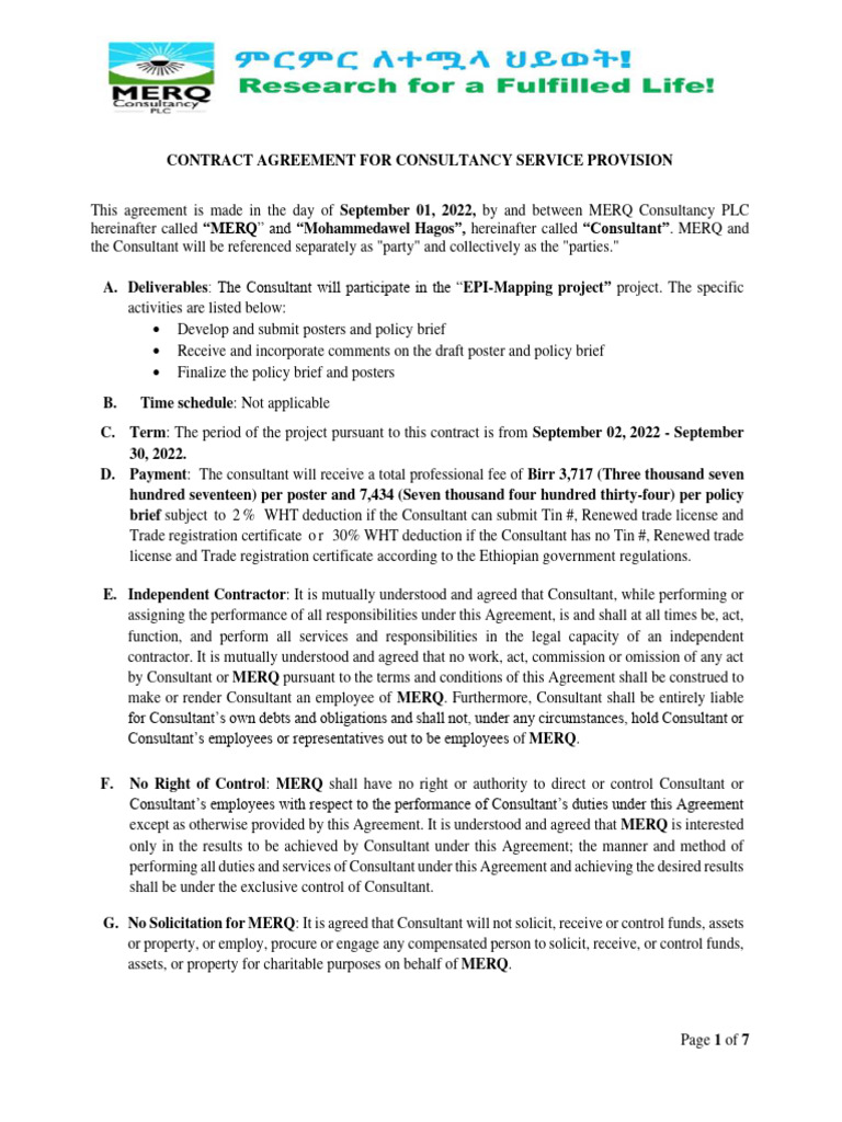 Consultancy Agreement for EPI-Mapping | PDF | Intellectual Property ...