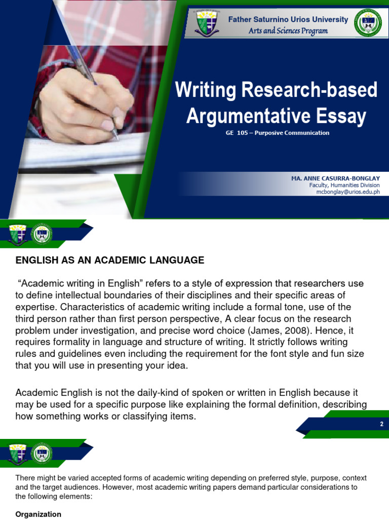Research-Based Argumentative Essay | PDF | Essays | Argument