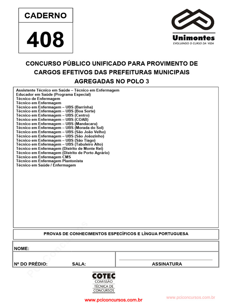 Concurso Público Saúde Polo 3 | PDF | Hipertensão | Vacinas