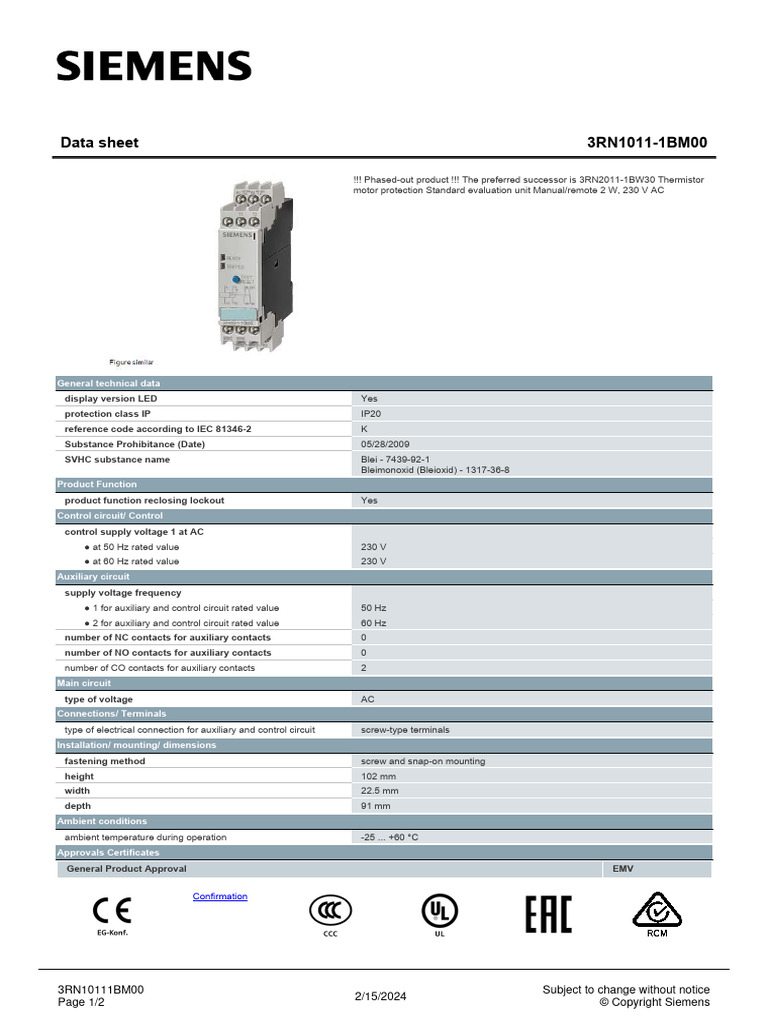 3RN10111BM00_datasheet_en | PDF | Alternating Current | Electrical ...