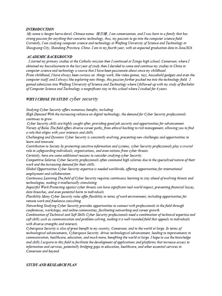 Cyber Security Study Plan | PDF | Computer Security | Security