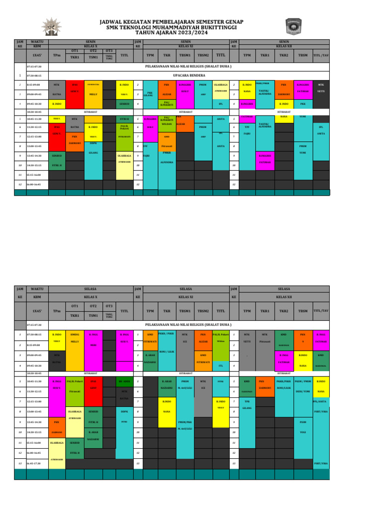 Roster Baru 2023 - 2024 Revisi 3 Genap OK | PDF