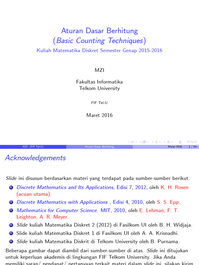Aturan - Dasar - Berhitung - Basic - Counting - Pertemuan 1 | PDF
