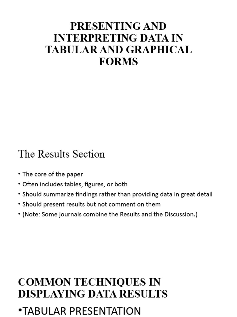 Presenting and Interpreting Data in Tabular and Graphical | PDF | Chart ...