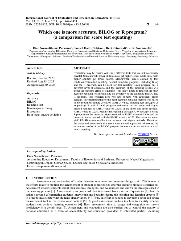 Which One Is More Accurate, Bilog or R Program | PDF | Standard ...