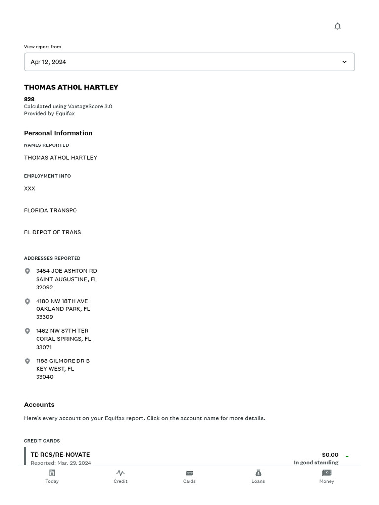 Thomas Athol Hartley - Credit Karma | PDF | Credit | Finance & Money Management