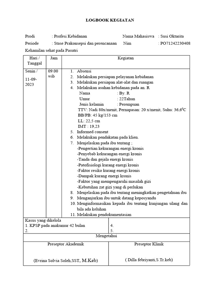 Logbook Kegiatan | PDF