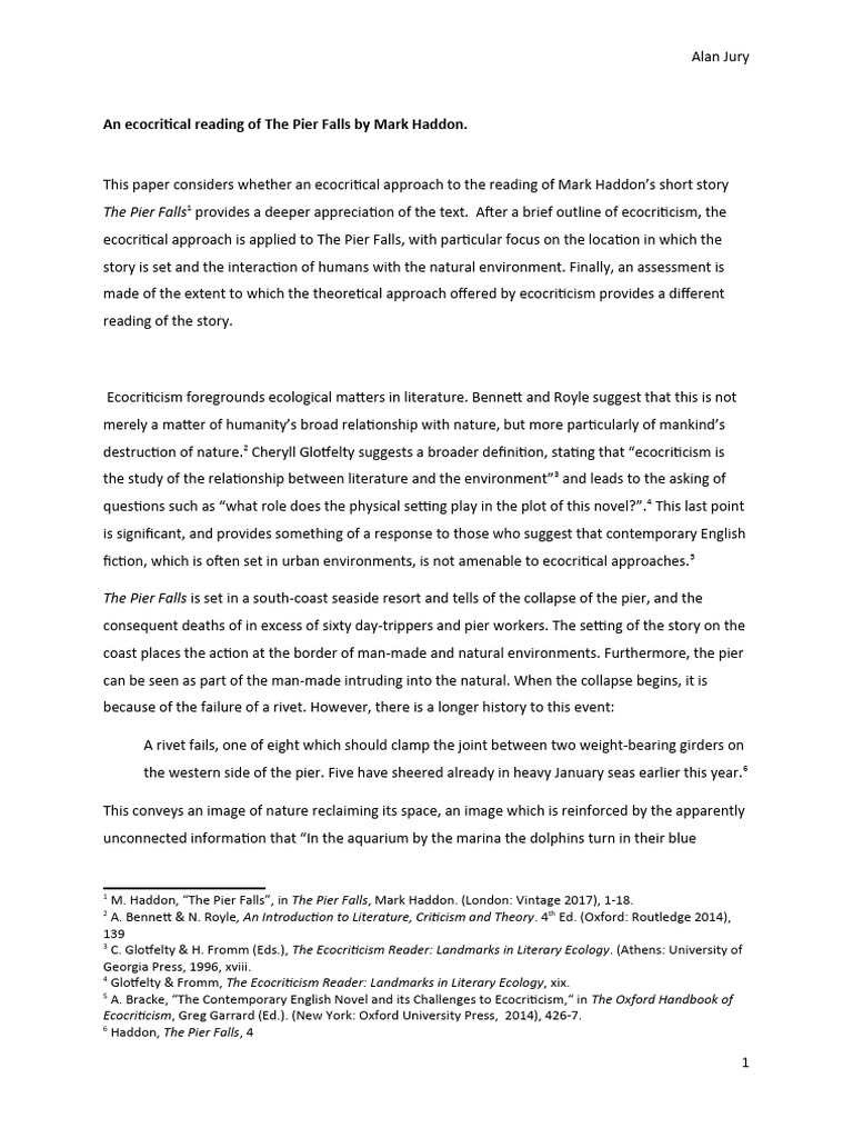 Ecocritical Reading of The Pier Falls by Mark Haddon | PDF | Ecocriticism