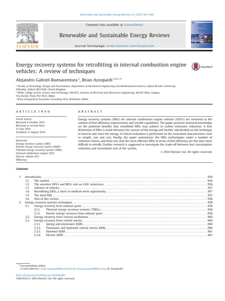 2.energy Recovery Systems For Retrofitting in Internal Combustion ...