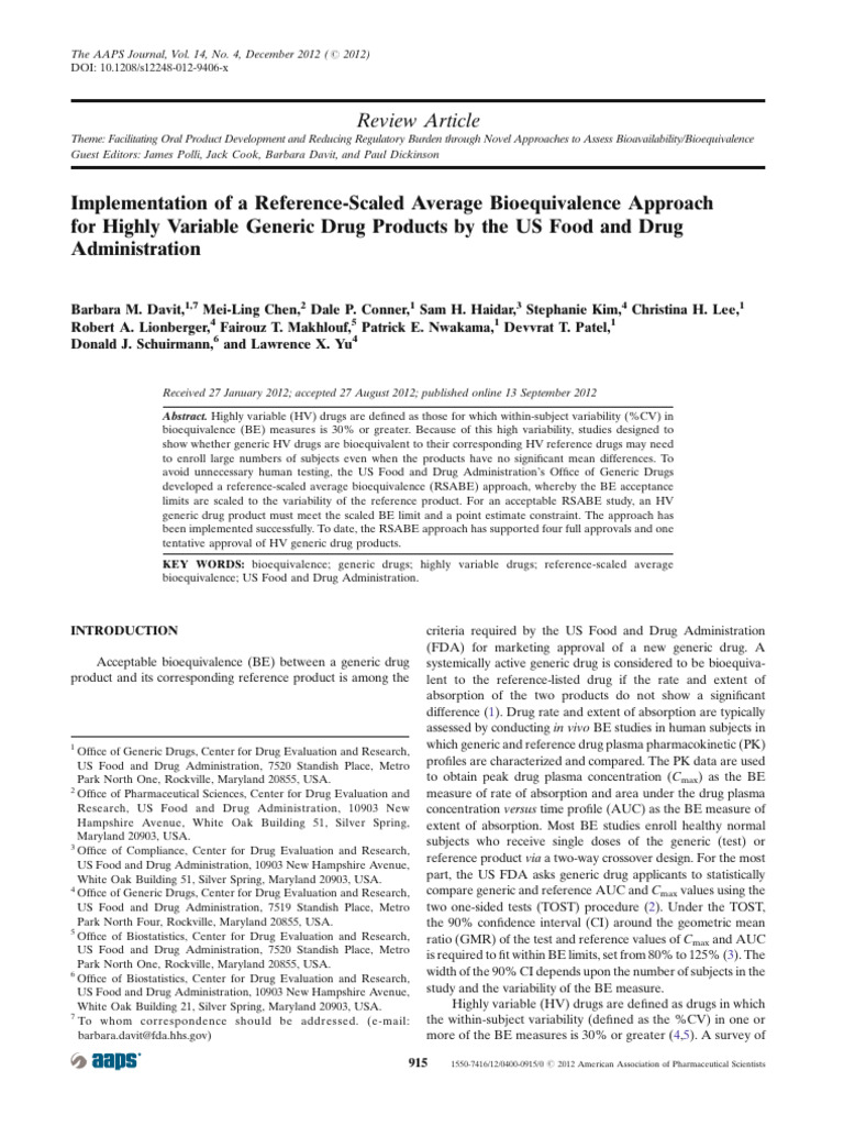 Highly Variable Drugs (HVDS) | PDF | Pharmacology | Pharmaceutical Sciences