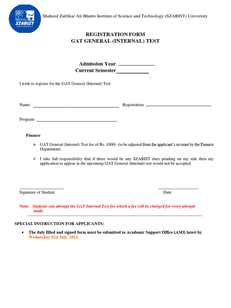 GAT-Internal-Registration-Form 31st July 2024 | PDF | Business ...