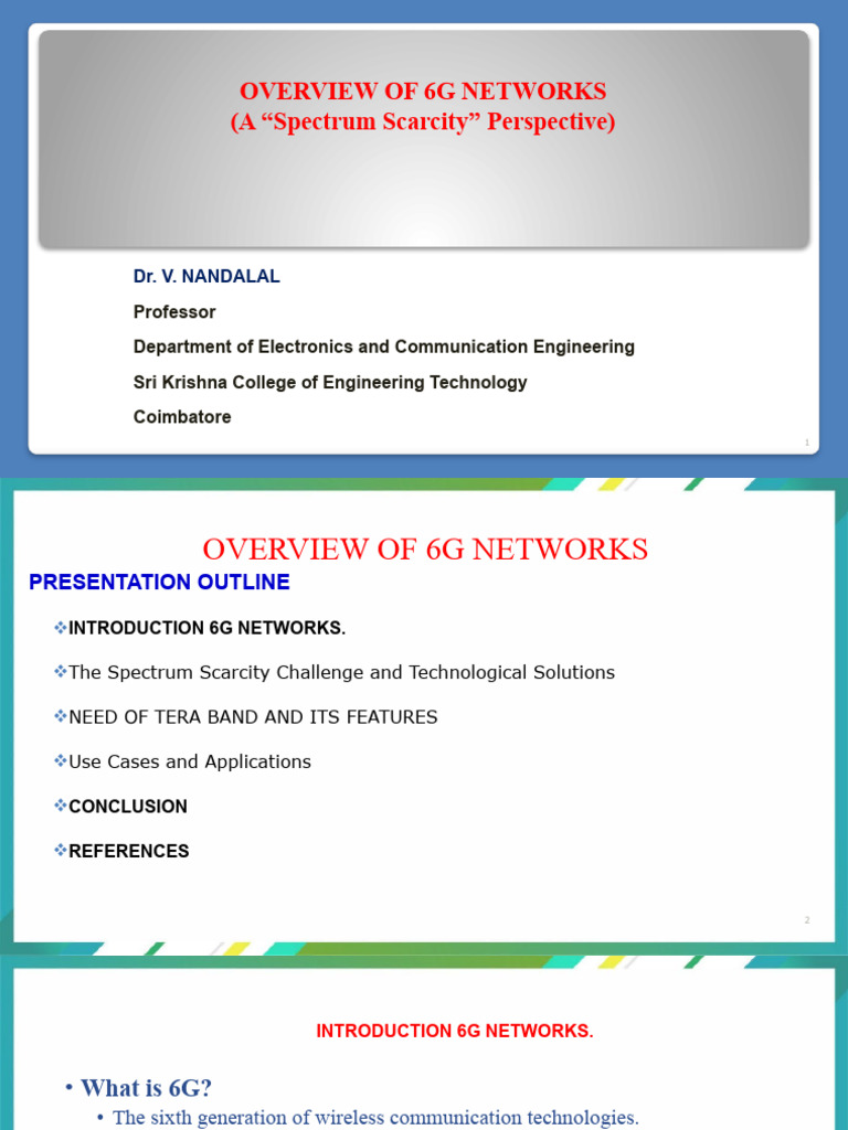 OVERVIEW OF 6G NETWORKS-final | PDF | Electromagnetic Spectrum ...