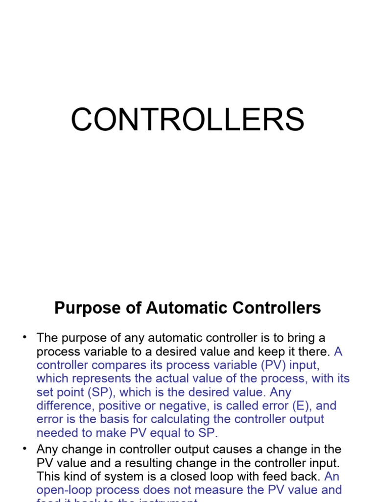 Presentation-8 CONTROLLERS | PDF | Control Theory | Electrical Engineering