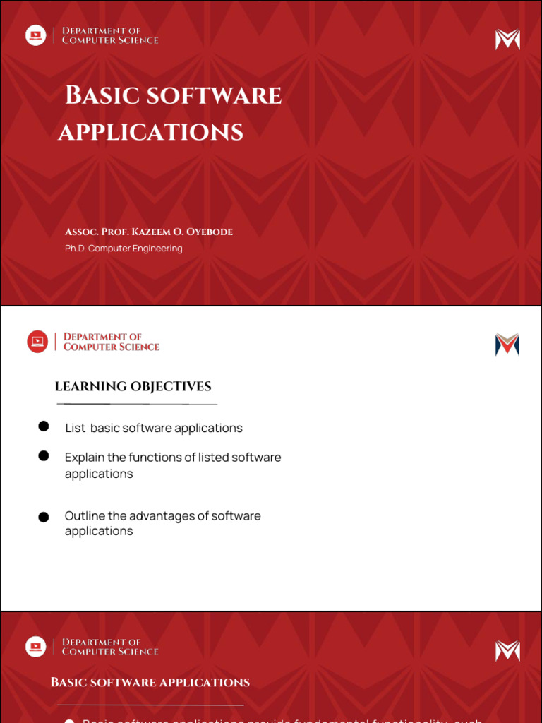 Basic Software Applications | PDF | Spreadsheet | Application Software