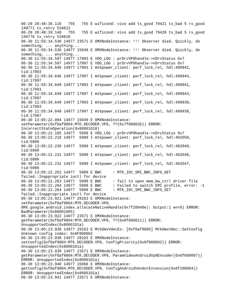 Debugging MTK Decoder Errors | PDF | System Software | Videotelephony